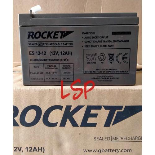 Jual Aki Rocket ES 12-12 VRLA MF 12V 12Ah Baterai Accu Kering ES-12-12 - Jakarta Utara - Limin's ...
