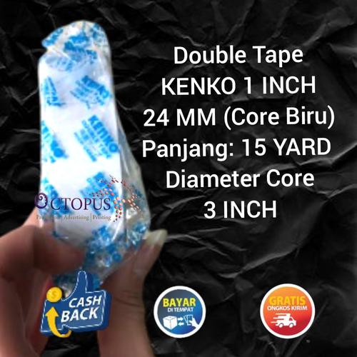Jual Double Tape KENKO 1 inch 24 MM (Core Biru) x 15 YARD - Kota ...