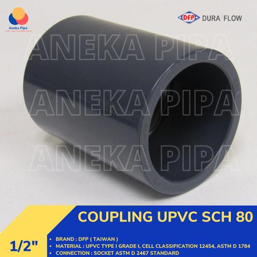 Jual COUPLING UPVC SCH80 SOCKET ASTM / DURAFLOW (TAIWAN) / 1/2 INCH ...