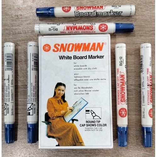 Jual Spidol Whiteboard / Board Marker SNOWMAN BG-12 - Biru - Jakarta ...