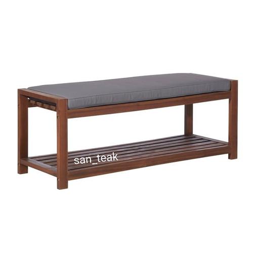 Jual bench sofa rak sepatu modern minimalis kayu jati - natural kayu ...