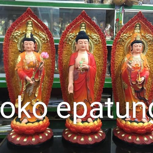 Jual Patung buddha si fang san sen / Tri ratna - 19 inch - fiber - 02 ...