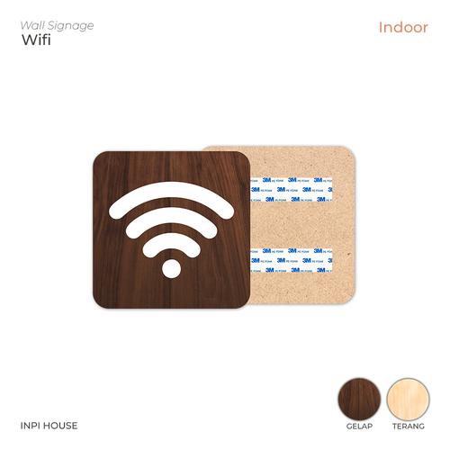Jual Sign Papan Tanda Wifi Persegi Kayu Olahan Indoor - INPI HOUSE ...