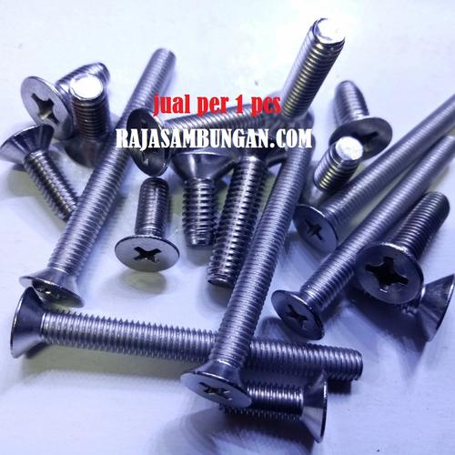 Jual Baut JF Kepala Obeng Plus M10 Panjang 6 cm Screw Galvanis Baut ...