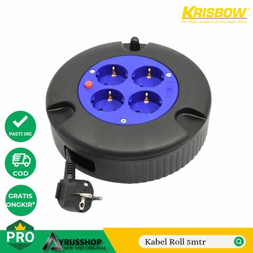 Jual Kabel Roll 5mtr Krisbow Kabel Gulung 4 Lubang/Socket/Cable Reel ...