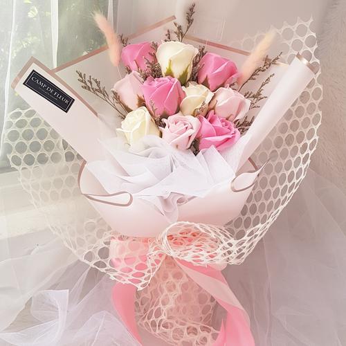 Promo 10Stems Soap Flower Bouquet Buket Bunga Sabun Mawar - Custom ...