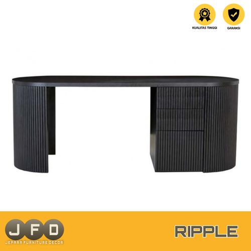 Jual Meja Kerja Minimalis Modern Ripple Office Desk Table - Hitam - Kab ...