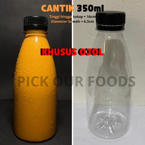 Jual Botol Plastik Cantik 350ml / Botol Jus KHUSUS GOJEK/GRAB - TUTUP ...