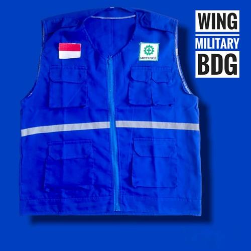Jual Rompi Safety K3 Vest Pria Kerja Proyek Bahan Drill + Logo bendera ...