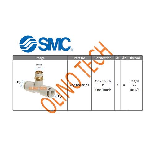 Jual Tee Fitting - One Touch + Male Thread (Ø6mm) | SMC KQ2T06-Series ...