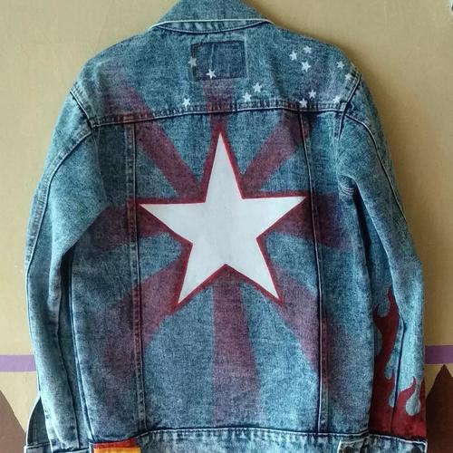 Jual Jaket America Chavez - MARVEL / Denim Jacket Custom Painting Lukis ...