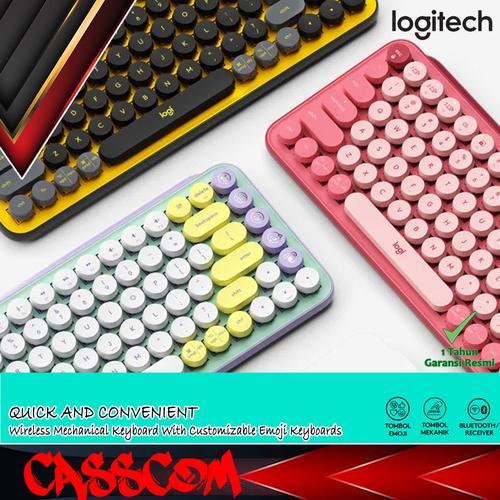 Jual Logitech POP Keys Wireless Mechanical Emoji Keyboard - BLAST ...