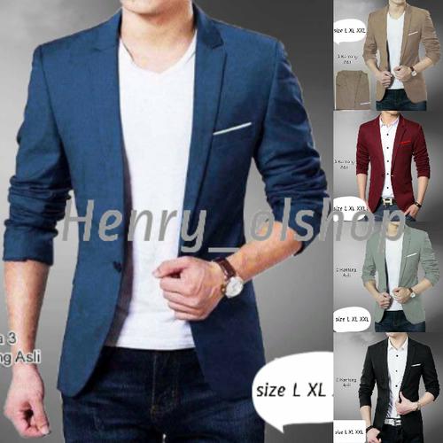 Jual BLAZER FASHION UKURAN SIZE L XL XXL BAJU COWOK PAKAIAN LAKI LAKI ...