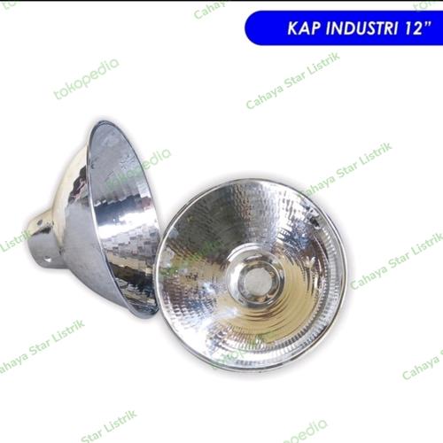 Jual Kap Lampu Gantung Industri Kilap 12" 12inch + Reflector Diameter 30cm - BUBBLE+DOS AMAN ...