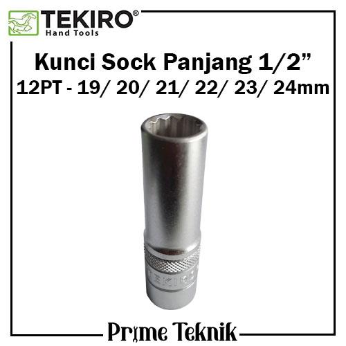 Jual Kunci Sock Panjang 1/2" 12PT 19 20 21 22 23 24 mm TEKIRO Deep Wall ...