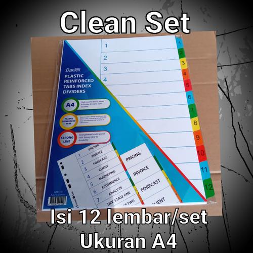 Jual KERTAS PEMBATAS/DIVIDER BANTEX A4 (1-12) - Jakarta Barat - Clean ...