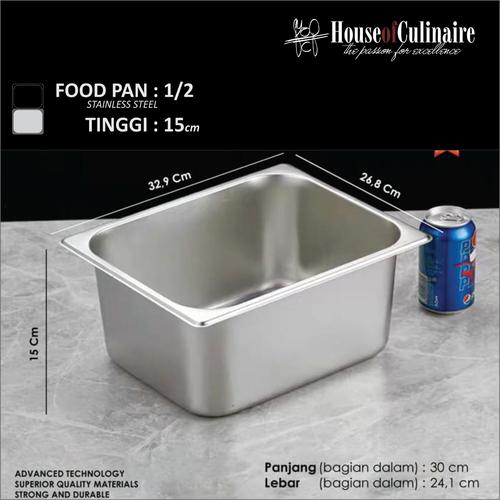 Jual Food Pan Stainless 1/2 Tinggi 15 cm Gastronom Pan - Kota Bandung ...