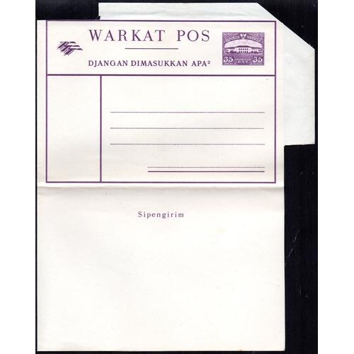 Jual Prangko/Perangko WARKAT POS W-03-B 1953 GEDUNG PTT PUSAT 35 sen ...