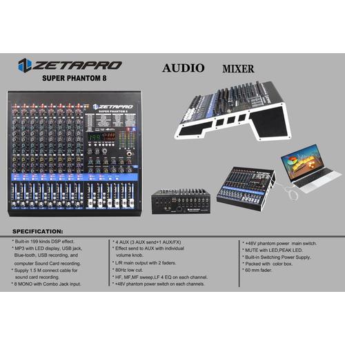 Jual MIXER ZETAPRO Super Phantom 8 - USB bluetooth reverb 8 channel - Jakarta Timur - HANS MUSIK ...