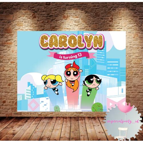 Jual Custom Backdrop Banner Spanduk Happy Birthday Powerpuff Girls - 1 ...
