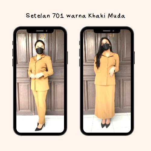 Jual Setelan Seragam Pemda PNS 701 Blazer PNS ASN Warna Khaki Muda ...