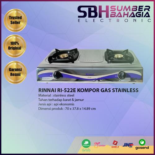 Jual RINNAI RI-522E KOMPOR GAS STAINLESS (NEW) (KHUSUS BANDUNG) - Kota ...