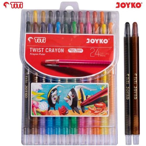 Jual BARU! Crayon/Krayon Putar/Twist Crayons Joyko 24 Warna Panjang ...