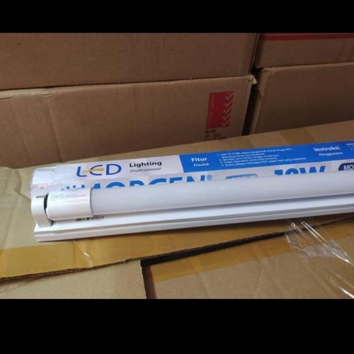 Jual kap lampu set tl t8 led 18watt 18w SNI - 6500k putih - Jakarta ...