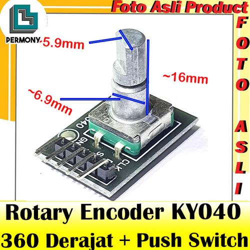 Jual HW040 HW-040 KY040 KY-040 Rotary Encoder 360 derajat EC11 PCB ...