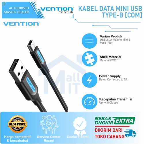 Promo Vention Kabel Data USB A 2.0 to Mini USB Type B 2A 480Mbps HDD ...