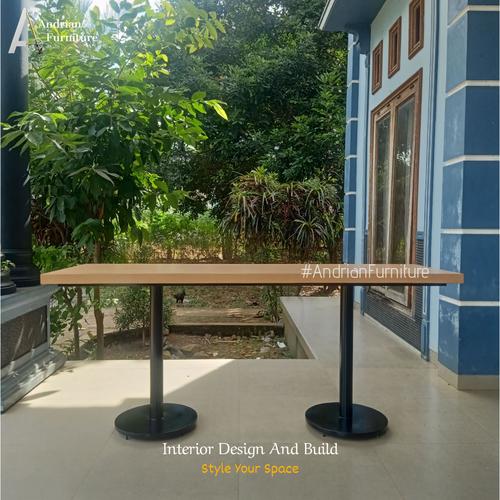 Jual CUSTOM | Meja Meeting Minimalis Industrial Top HPL - Dining Table ...