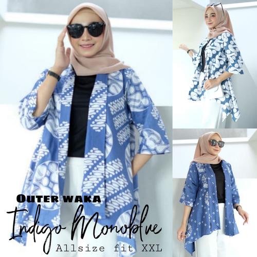 Jual Outer Indigo Monoblue Cardi Waka Batik Motif Simpel Kerja Seragam ...