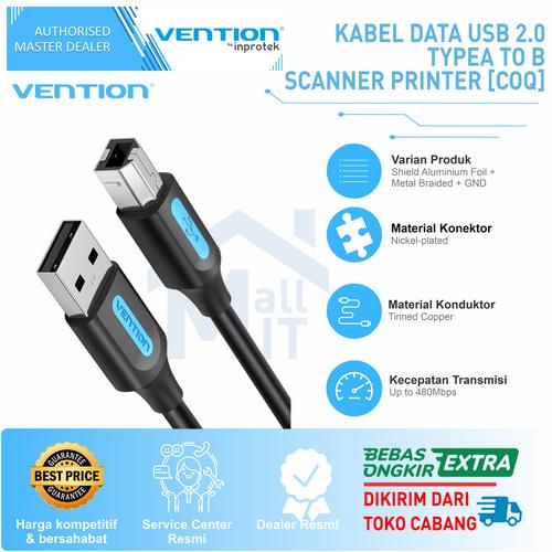 Promo Vention Kabel Data USB 2.0 A to USB B speedy Scanner Printer COQ ...