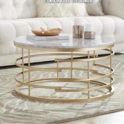 Jual meja tamu marmer marble minimalis gold custom foyer besi - Jakarta ...