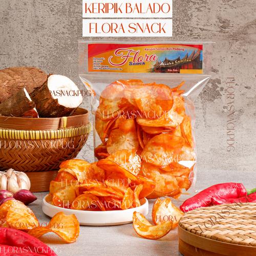Jual Keripik Balado Cabe Pedas Singkong Sanjai Flora Oleh Oleh Asli ...