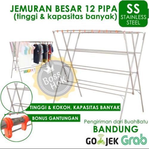 Jual Jemuran Baju 12 Palang STAINLESS STEEL 180 2 Meter Tinggi Besar ...