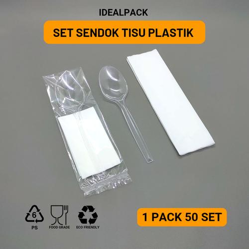 Jual Set Sendok Tisu Plastik Steril Bening Grade ( Sendok + Tisu ...