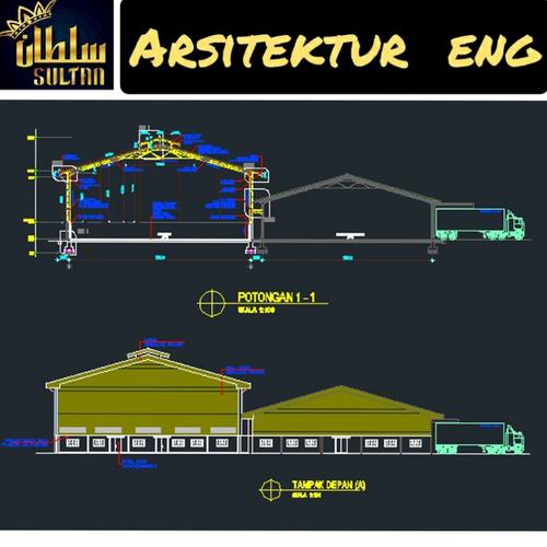 Jual Jasa Gambar Kontruksi Baja Pabrik / Gambar Kerja Pabrik Autocad 2D ...