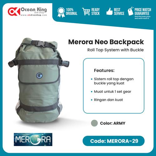 Jual MERORA NEO BACKPACK ROLL TOP SYSTEM WITH BUCKLE - ARMY COLOR ...