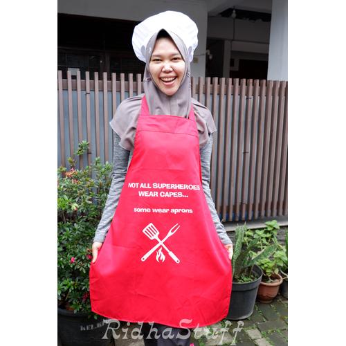 Promo Apron Drill Merah With Note - Kota Bandung - Ridha Stuff | Tokopedia