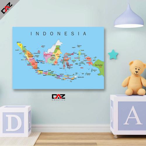 Jual Wall Decor Hiasan Dinding Poster Edukasi Pendidikan Peta Maps ...
