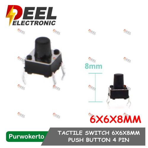 Jual TACTILE SWITCH 6X6X8MM PUSH BUTTON 6X6X8 4 PIN MICRO SWITCH ...