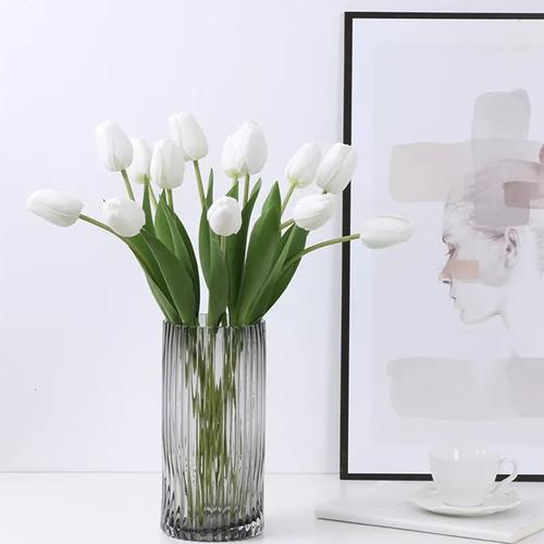 Jual Vas Bunga Import Premium Nordic Glass - Grey Pattern Clear Vase ...