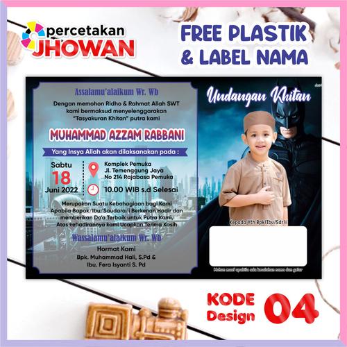 Jual Cetak Undangan Khitanan Anak, Undangan Sunatan anak, Undangan ...