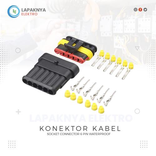 Jual Konektor Kabel 6 Pin Anti Air Socket Connector 6 Pin Waterproof ...