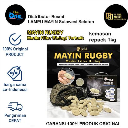 Jual MAYIN Rugby 1kg repack Media Filter Biologis Rumah Bakteri Ikan ...