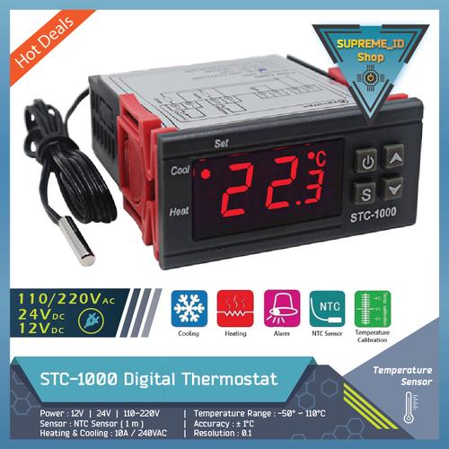 Jual STC-1000 Digital Thermostat Temperature Controller NTC Sensor STC1000 for Heating or ...