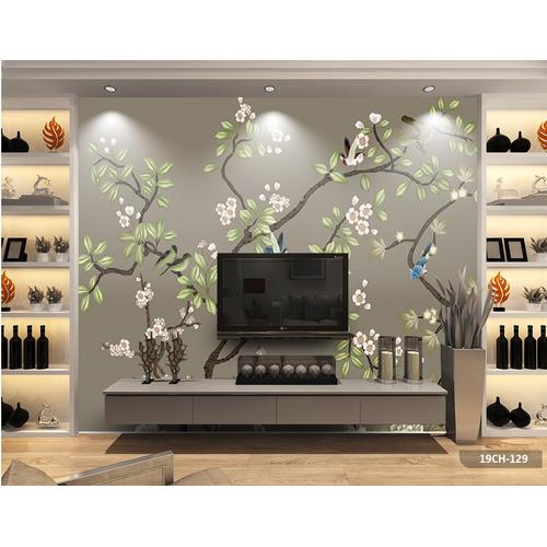 Jual Wallpaper Custom Chinese Oriental China Mural Bunga Burung Alam ...