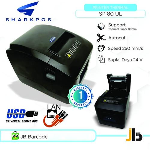 Jual SHARKPOS SP80 PRINTER KASIR THERMAL 80MM USB SERIAL LAN BLUETOOTH ...
