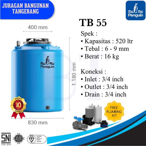 Jual Toren / Tangki Air Penguin Kapasitas 520 Liter - TB 55 - Orange ...